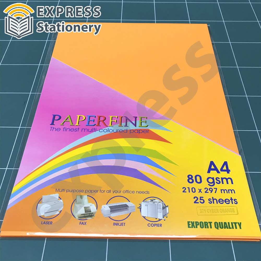 Paperfine Kertas HVS Warna – Cyber Orange – Express Stationery